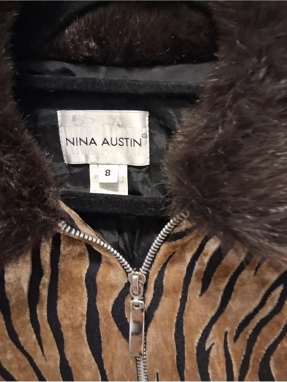 Nina Austin | Jackets & Coats | Nina Austin Tan And Black Zebraprint ...